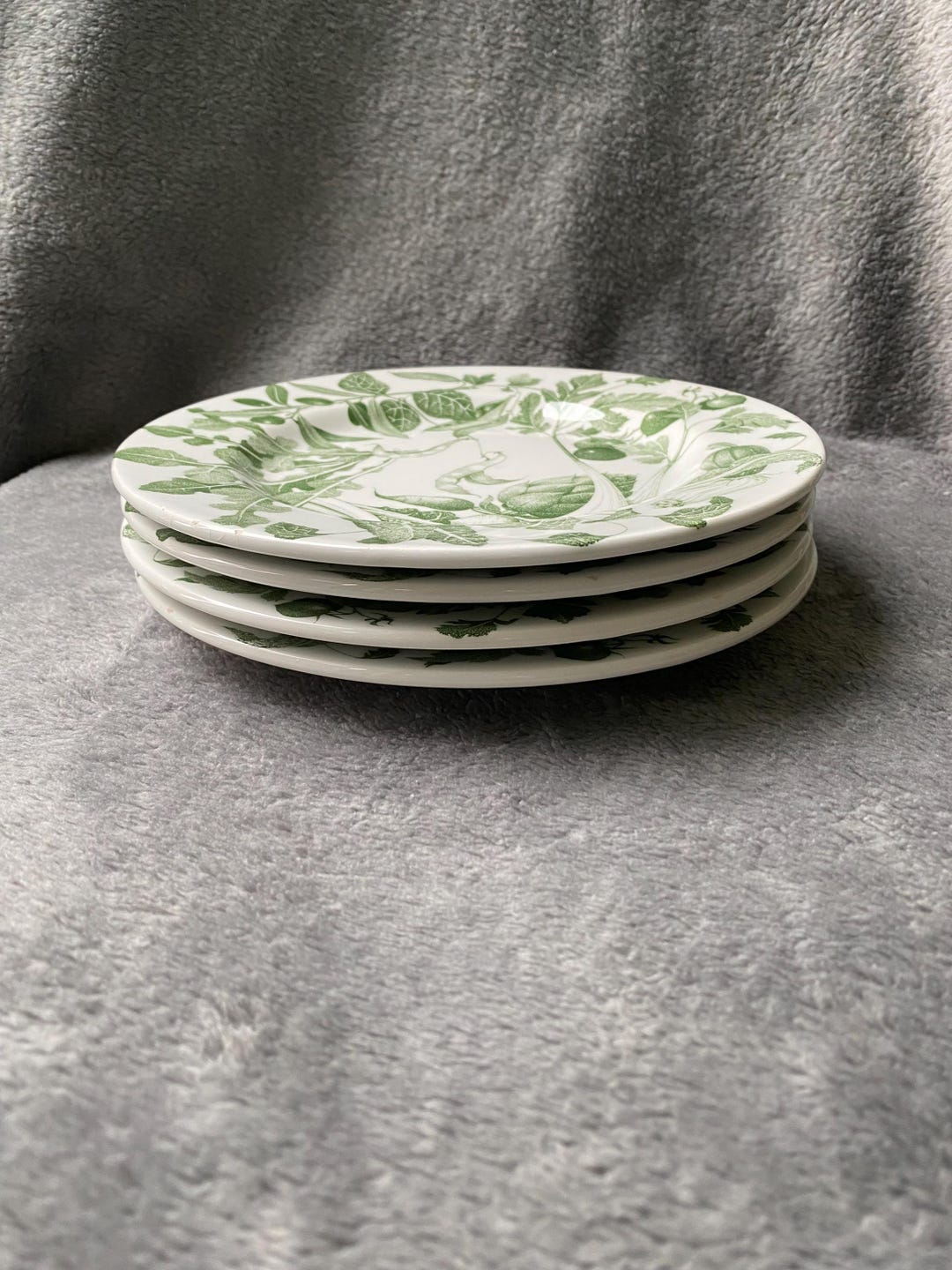 Four Vintage Italian Fruit Dessert Salad Side Plates, Hand Painted ...