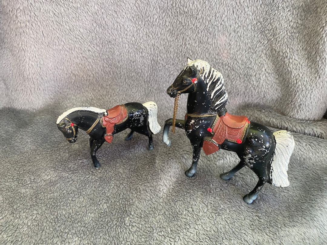 Two Vintage, MCM, Heavy Gauge Plastic Toy Horses, Collectable, Rare - Etsy