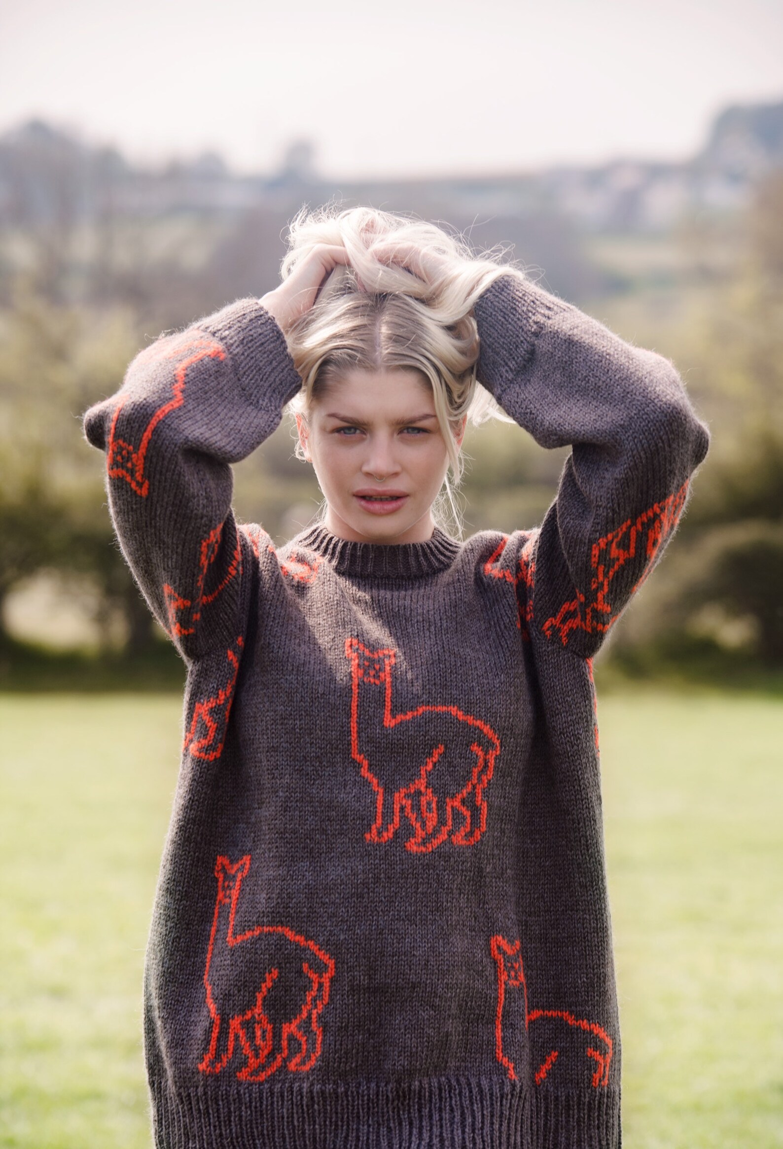 Hand Made Alpaca Repeat Design Oversized Jumper in Luxurious - Etsy