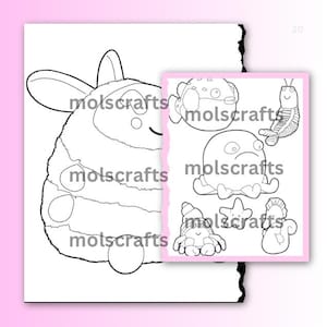 Jellycat Inpired Colouring Pages to Print at Home, Digital Colouring ...