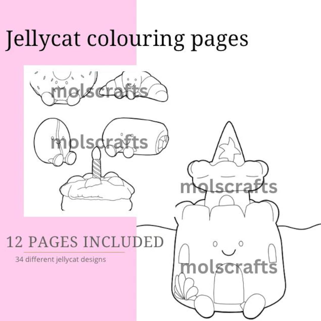 Jellycat Inpired Colouring Pages to Print at Home, Digital Colouring ...