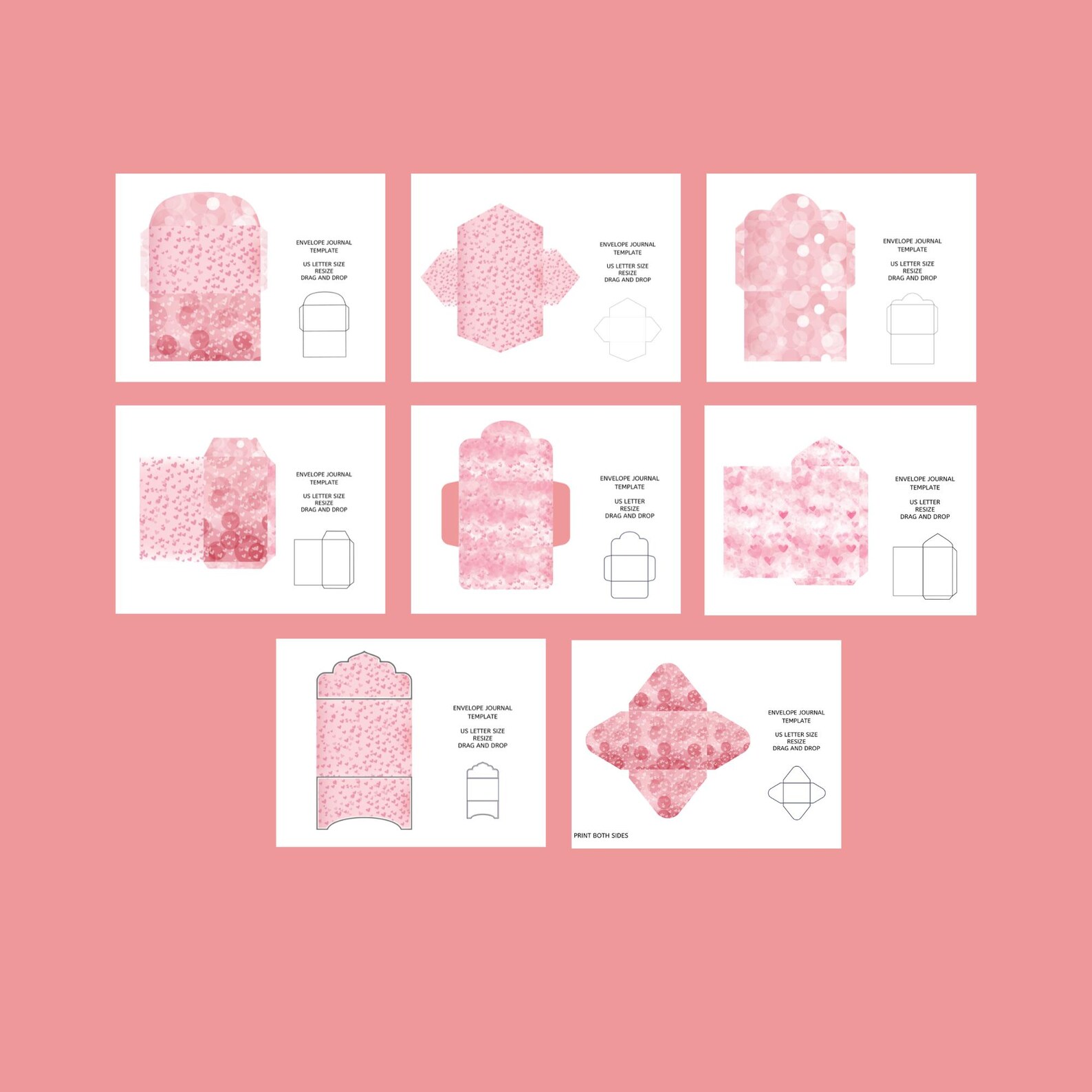 Valentine Heart Envelope Templates : 8 Love Envelopes Printable ...