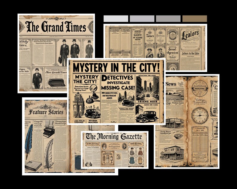 Vintage Newspaper Ephemera: Retro Ads, Headlines (digital Download) - Etsy