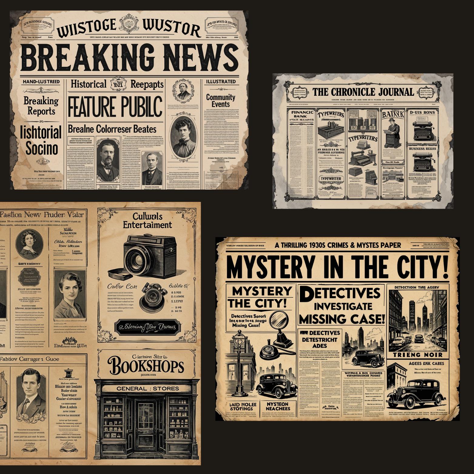 Vintage Newspaper Ephemera: Retro Ads, Headlines (digital Download) - Etsy