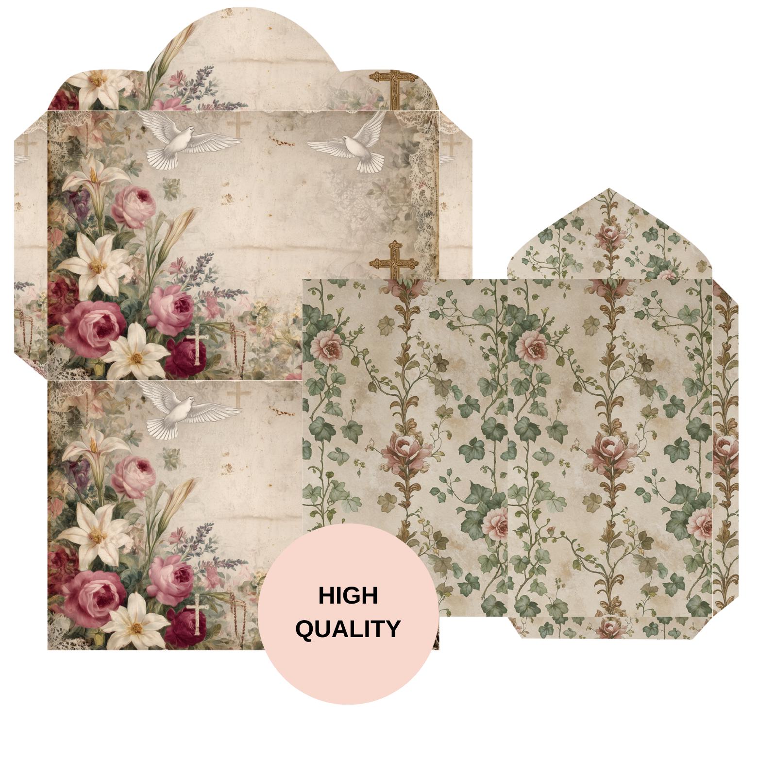 Vintage Religious Envelope Folio Kit, Christian Jesus Ephemera ...