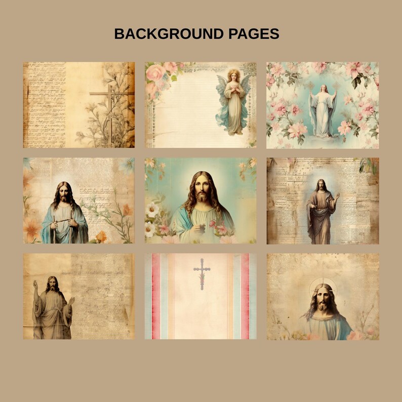 Jesus Faith Christian Junk Journal Kit, Vintage Religious Christian ...