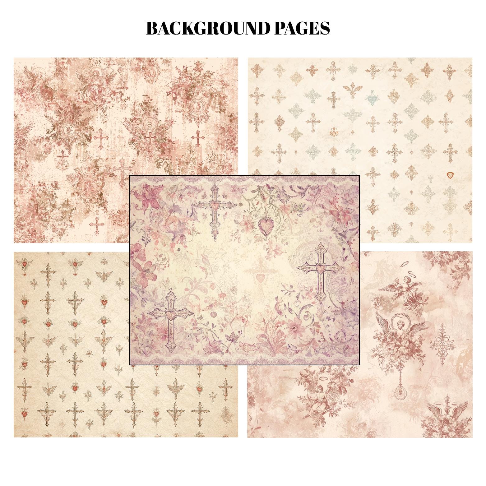 Vintage Religious Junk Journal Kit, Christian Scrapbook Ephemera Pages ...