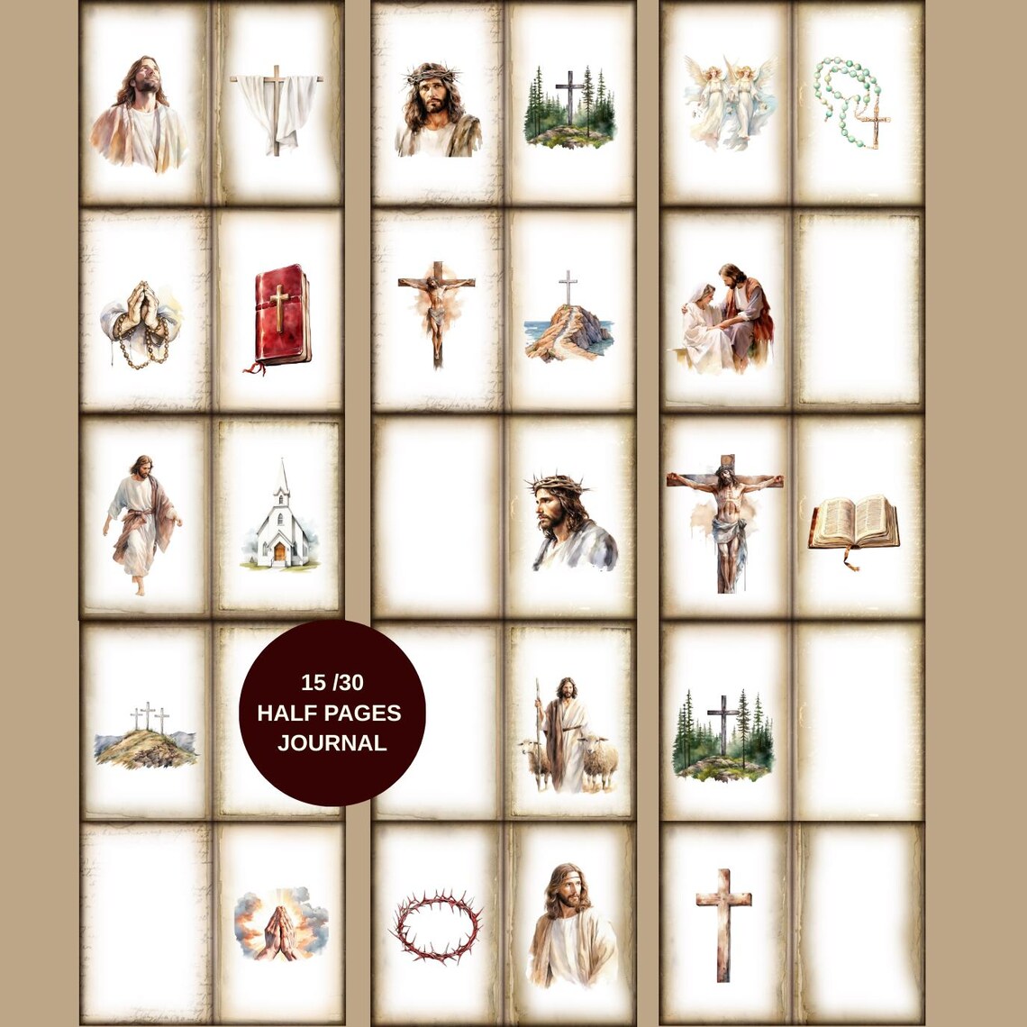Jesus Faith Christian Junk Journal Kit, Vintage Religious Christian ...