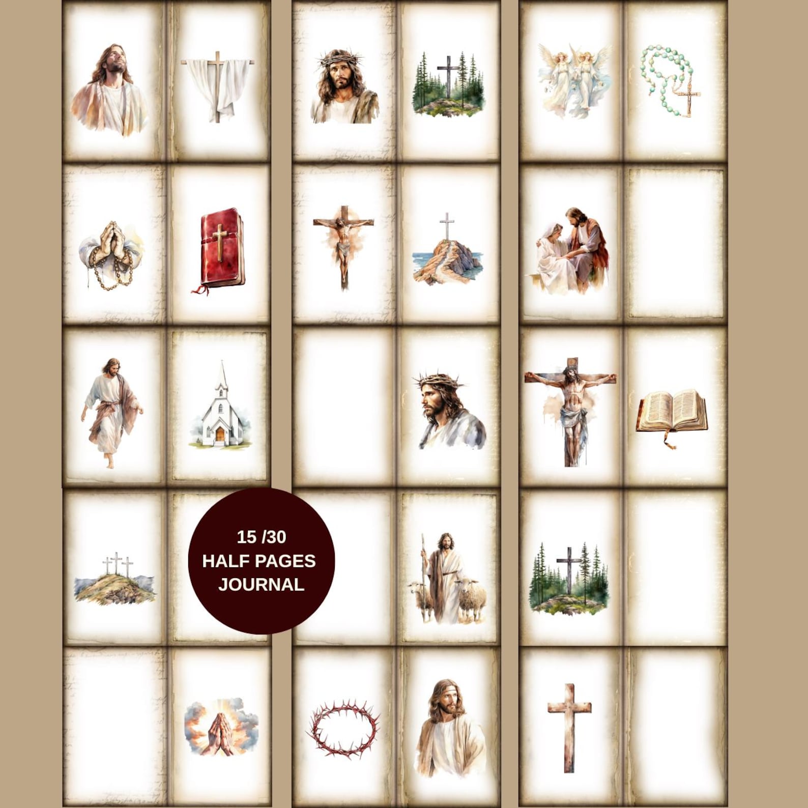 Jesus Faith Christian Junk Journal Kit, Vintage Religious Christian ...