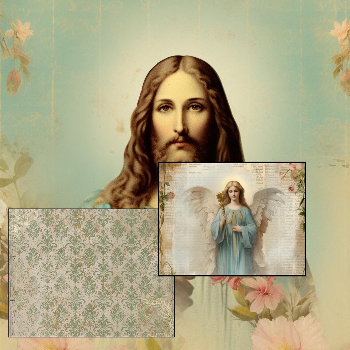 Jesus Faith Christian Junk Journal Kit, Vintage Religious Christian ...