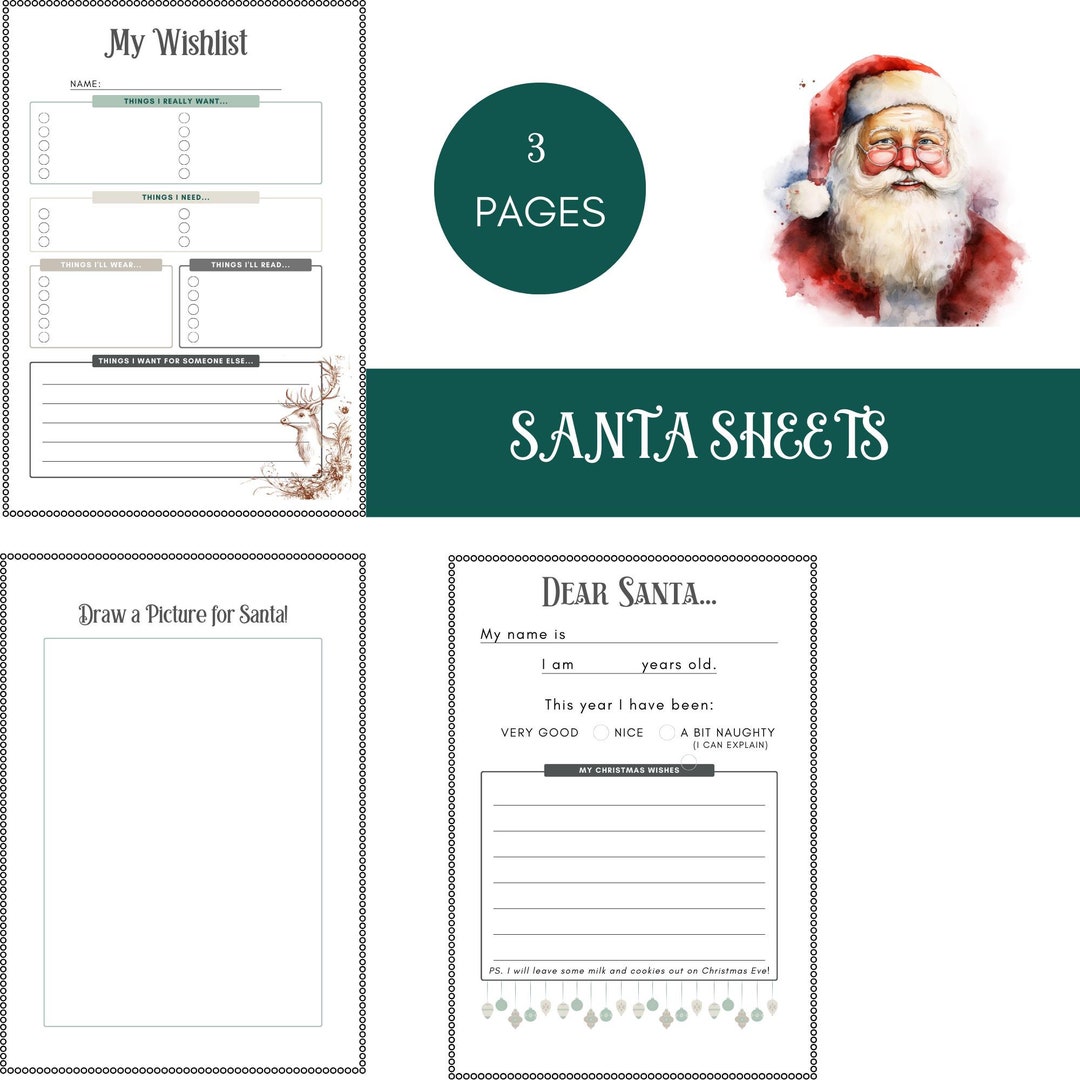Letter to Santa, Santa Post Card Pages, Dear Santa, Printable Letter to ...