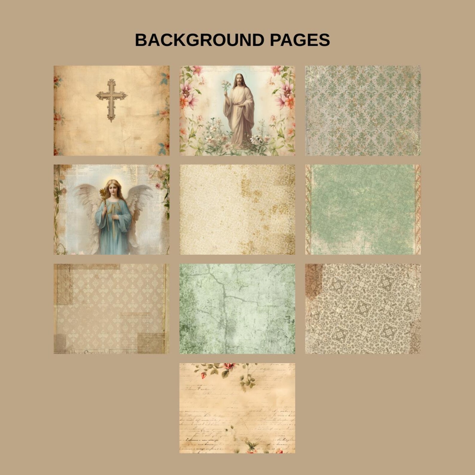 Jesus Faith Christian Junk Journal Kit, Vintage Religious Christian ...