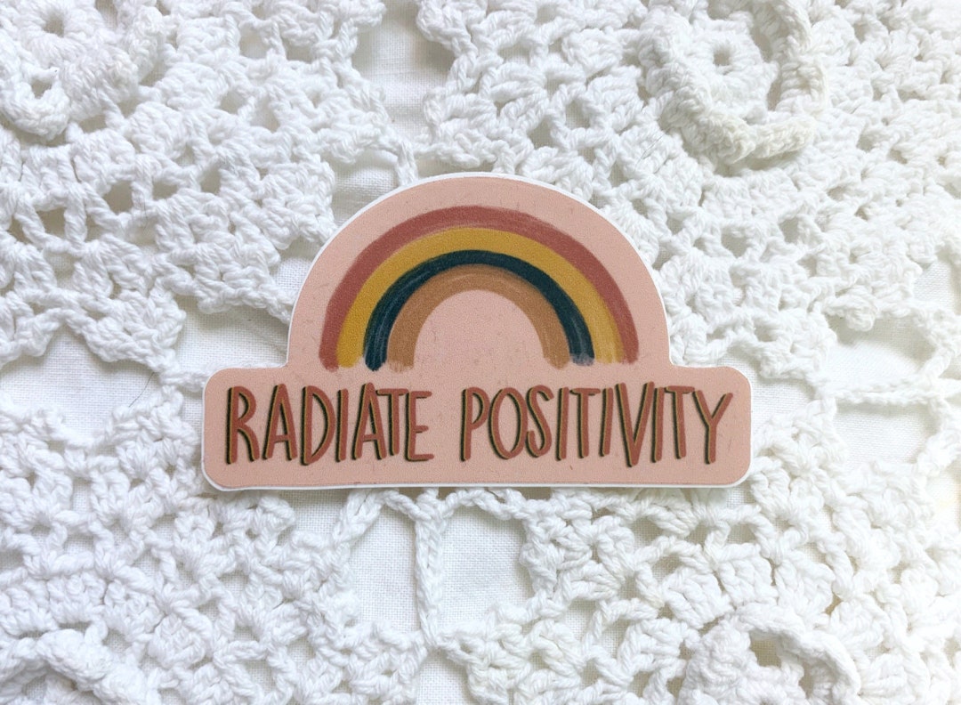 Rainbow Sticker-3"x1.76”-vinyl Sticker- Radiate Positivity- Hydroflask ...