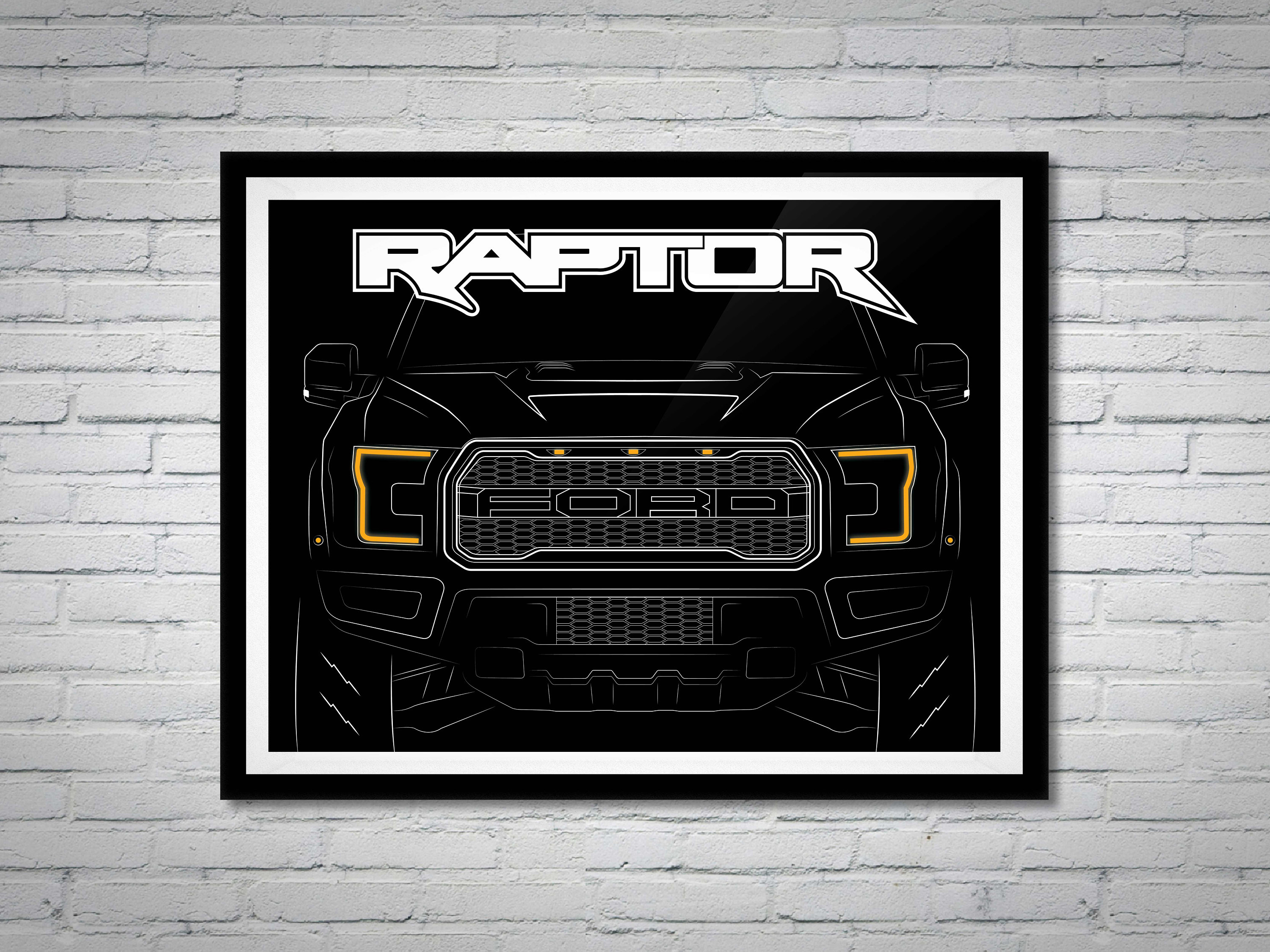 Ford Raptor Poster Line Art Multiple Sizes | Etsy