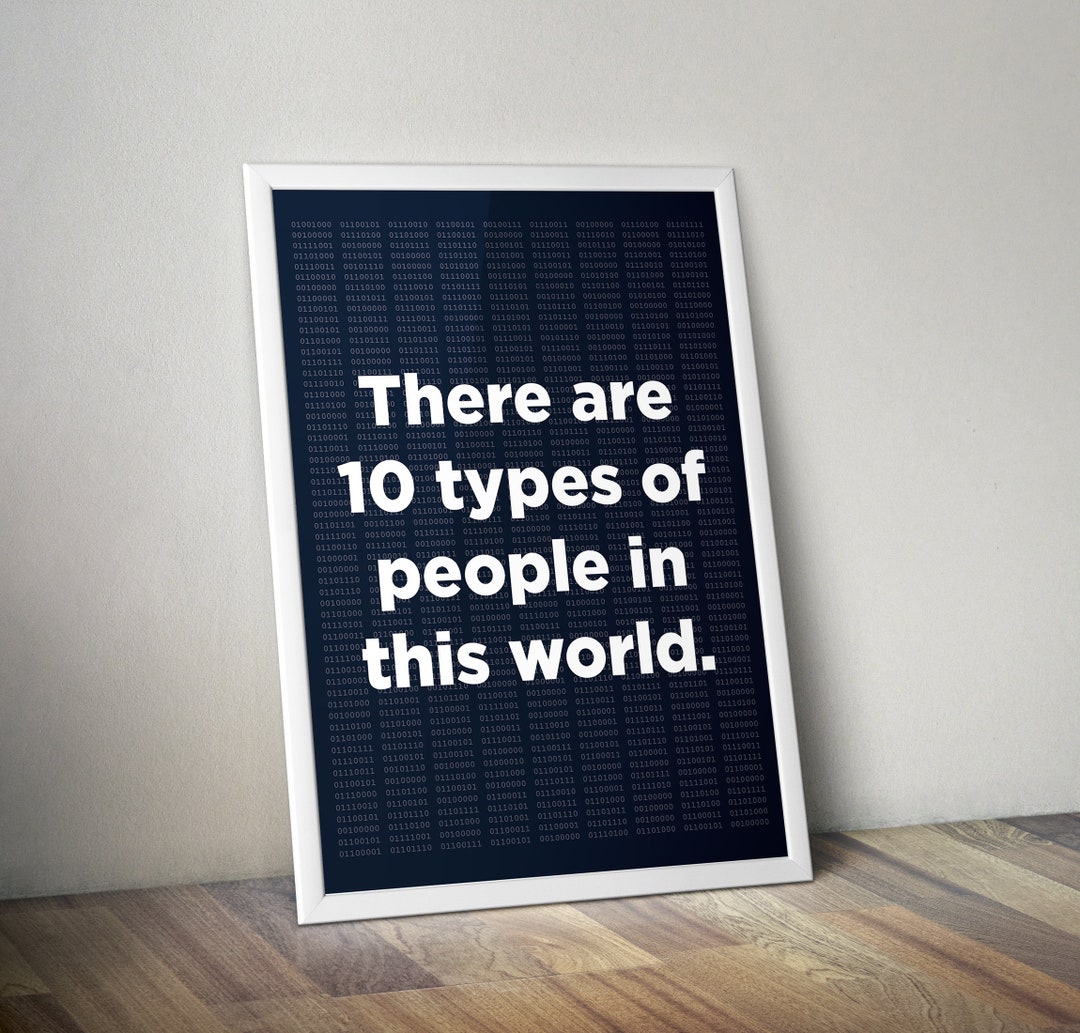 10 Types of People Poster Binary Joke - Etsy