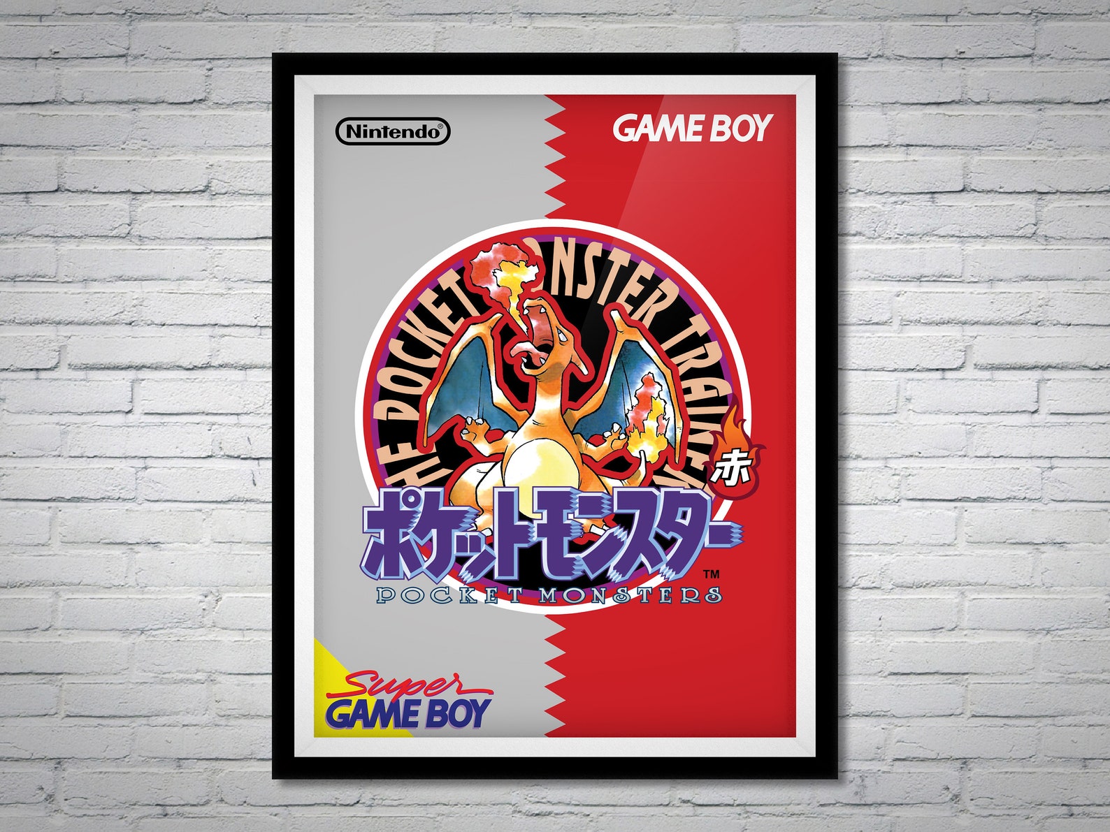 Classic Pokémon Box Art Poster | Blue, Green, Red, Yellow | Remaster - Etsy