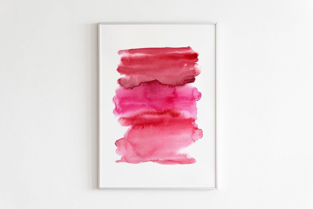 Red Pink Digital Art Living Room Abstract Wall Decor Abstract - Etsy