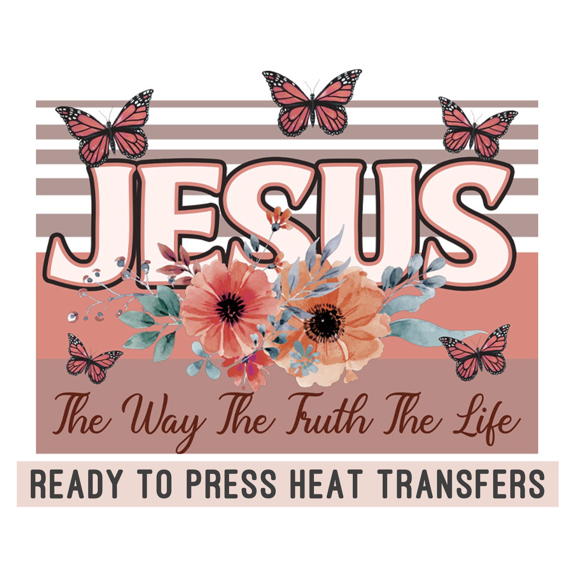 Ready to Iron-on Heat Transfer Appliqué Jesus the Way, the Truth ...