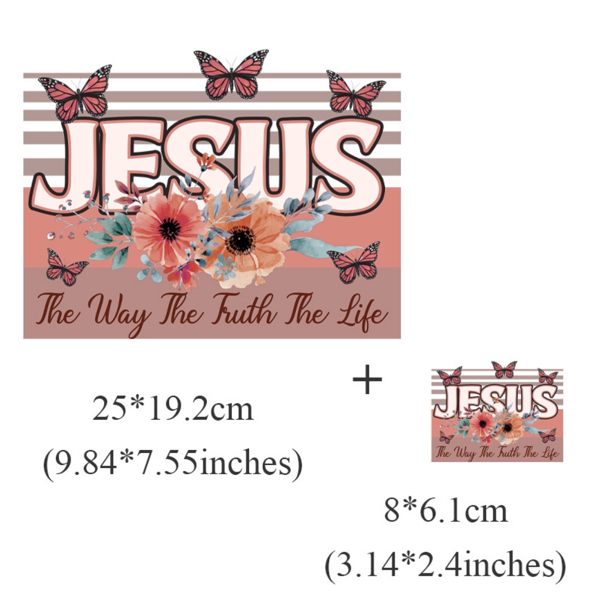 Ready to Iron-on Heat Transfer Appliqué Jesus the Way, the Truth ...