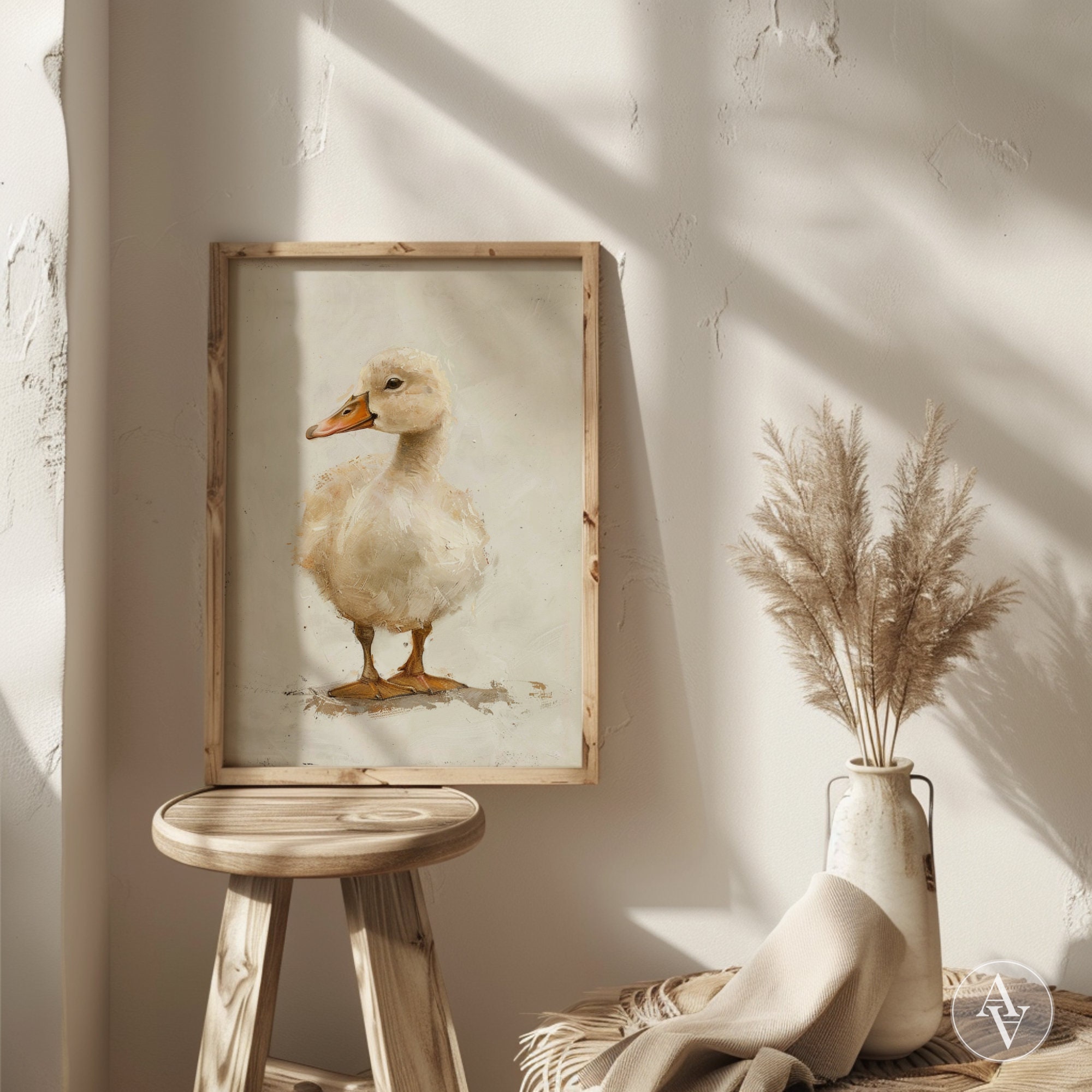 Vintage Duckling Portrait | Farmhouse Animal Print (digital Download ...
