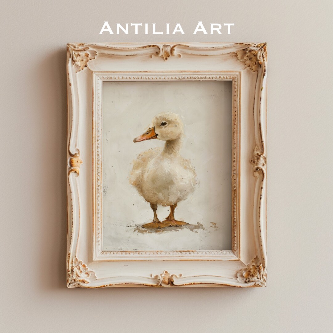 Vintage Duckling Portrait | Farmhouse Animal Print (digital Download ...