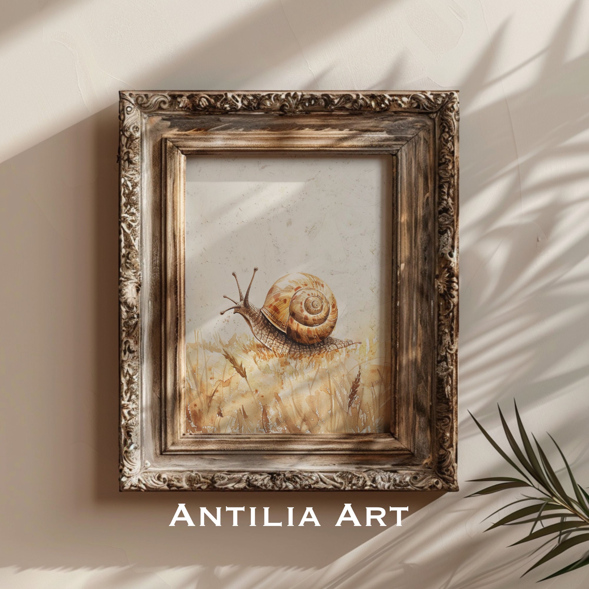 Snail | Vintage Slug Portrait Painting | Phylum Mollusca Nursery Decor ...