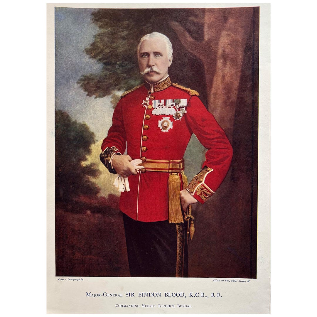 1900 Military Print, BINDON BLOOD, Antique Military, Soldier, Army ...