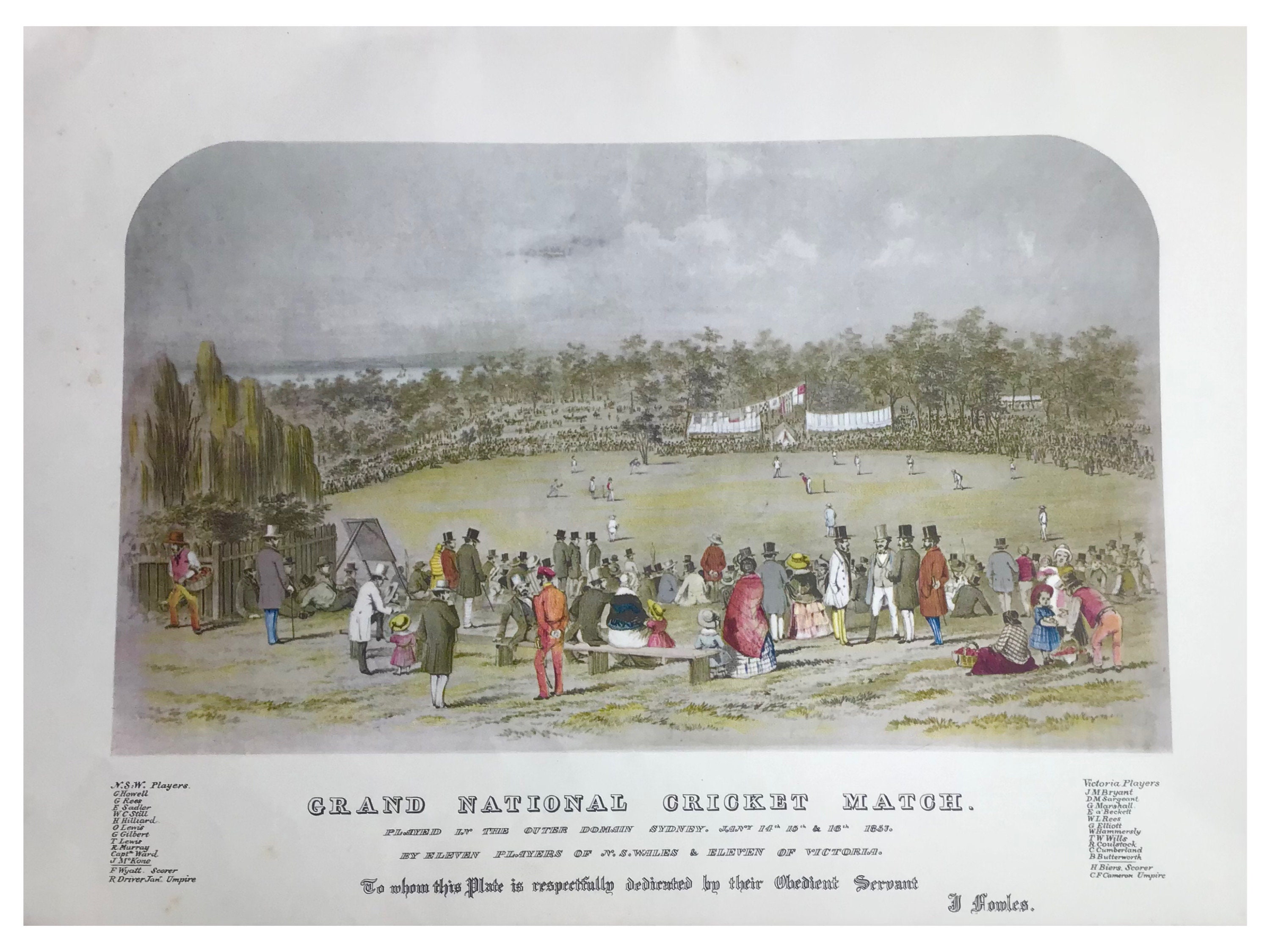 Cricket Print,grand National Cricket Match Sydney, NSW V Victoria ...