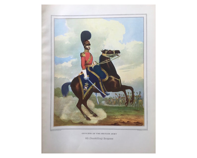 1958 Vintage Prints, Officers of Cavalry Regiments, From a Portfolio of ...