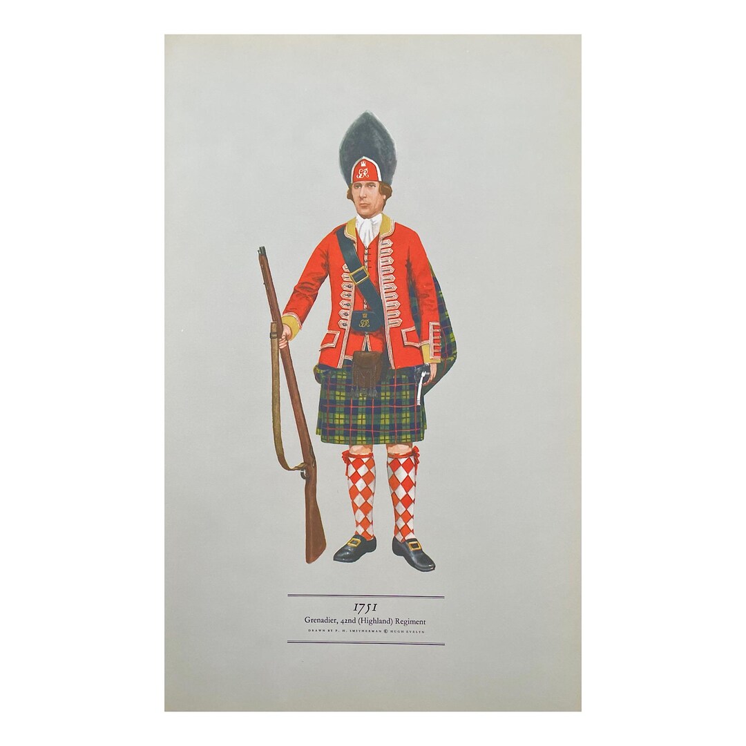 1963 Military Print, Vintage Military, Scottish, Soldier, Army Print ...