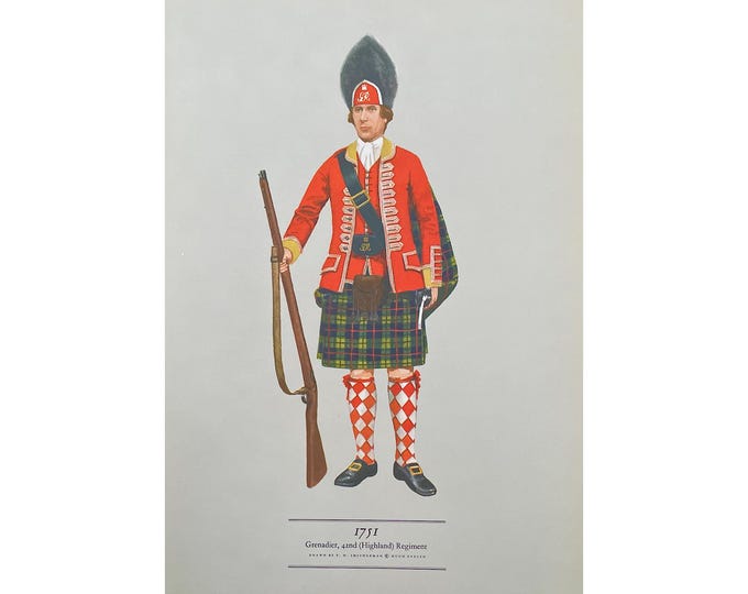 1963 Military Print, Vintage Military, Scottish, Soldier, Army Print ...