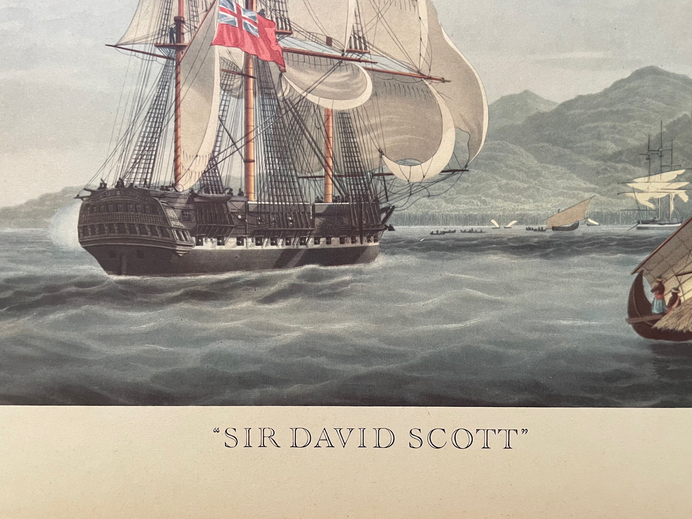 Sailing Ship Print, 1958, Sir David Scott, Ship Print, Maritime Print ...