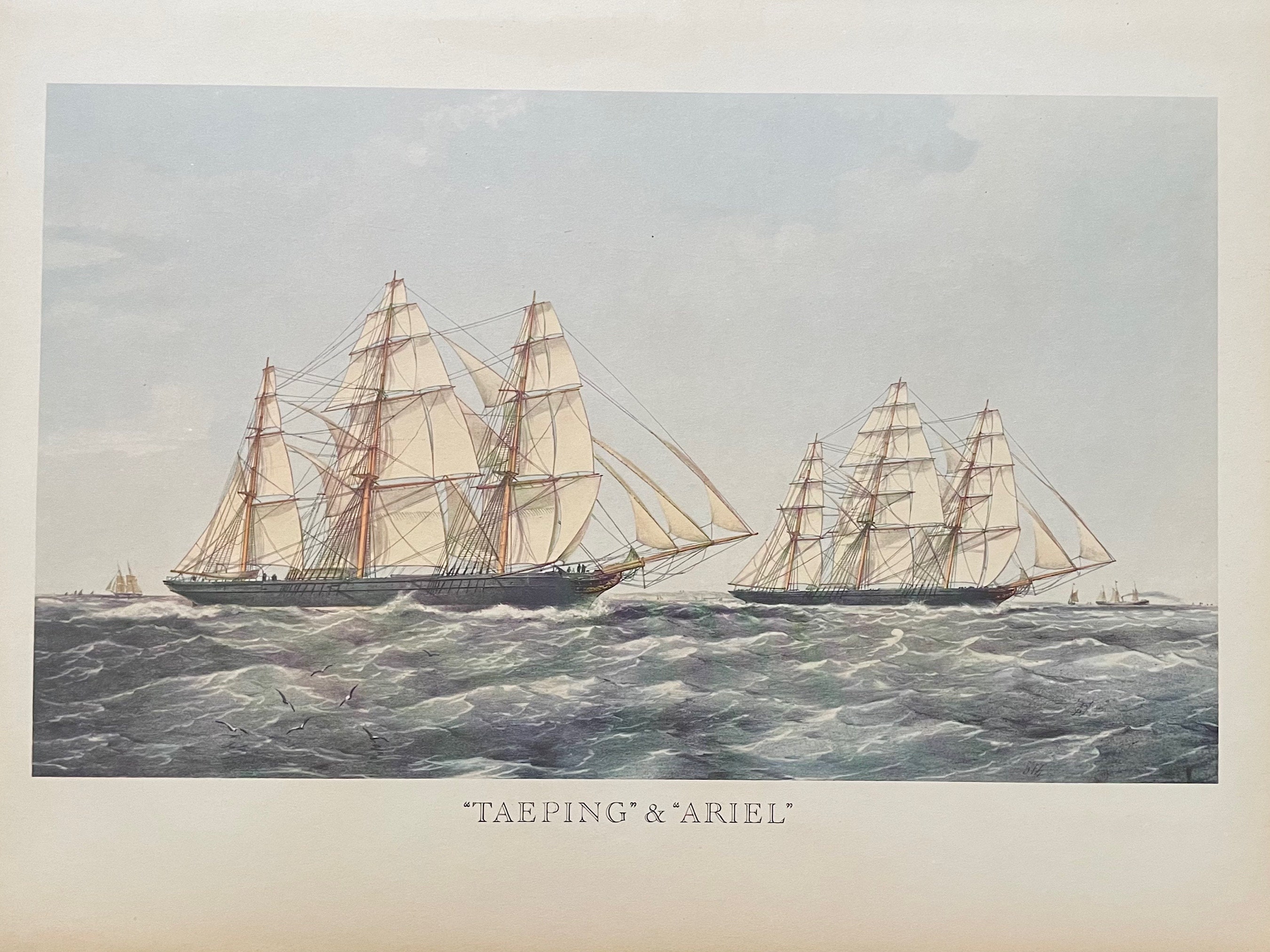 Sailing Ship Print, 1958, Taeping & Ariel, Sailing ,maritime Print, Old ...
