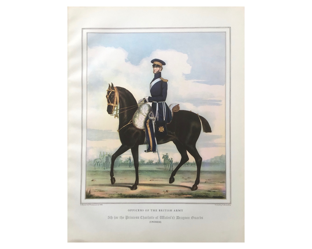 1958 Vintage Prints, Officers of Cavalry Regiments, From a Portfolio of ...