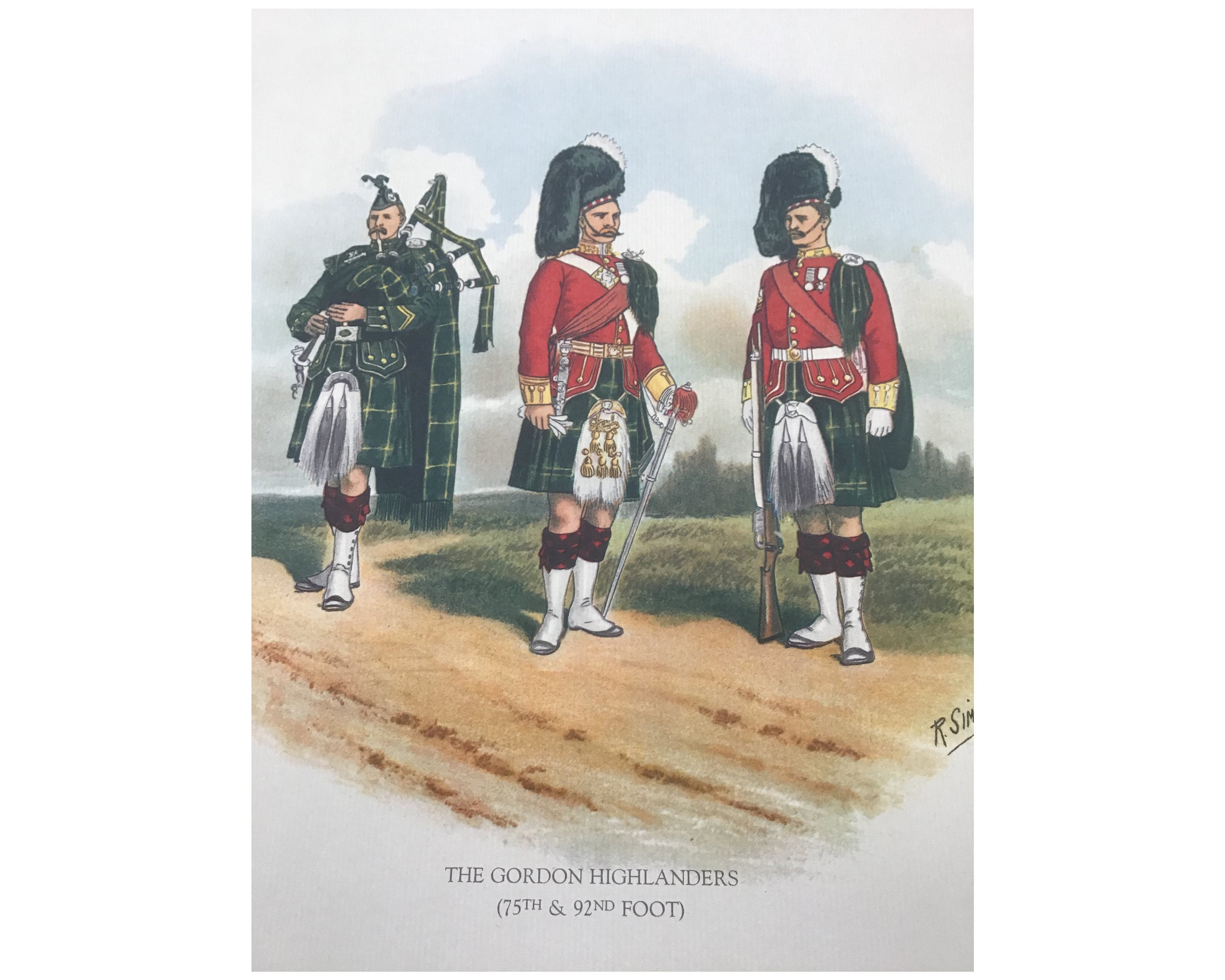 Vintage Print Scottish Regiments the Gordon Highlanders - Etsy