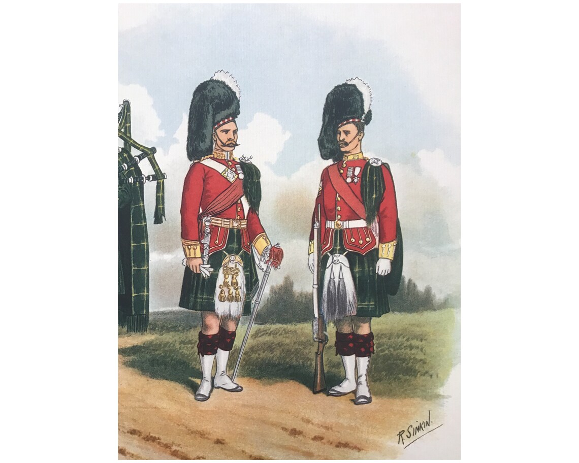 Vintage Print Scottish Regiments the Gordon Highlanders - Etsy
