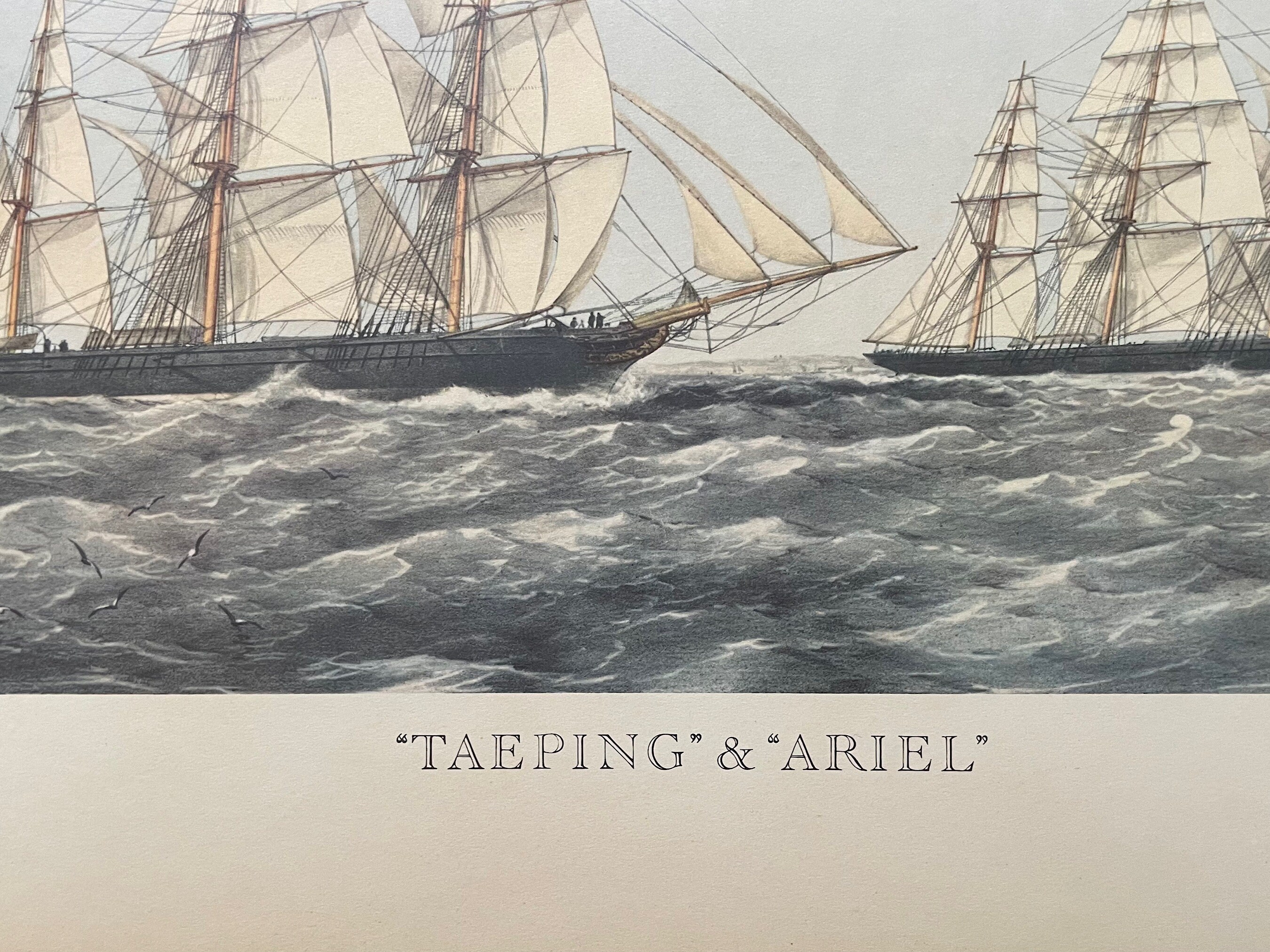 Sailing Ship Print, 1958, Taeping & Ariel, Sailing ,maritime Print, Old ...