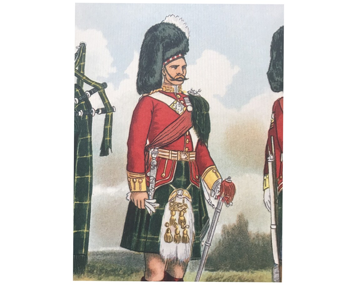 Vintage Print Scottish Regiments the Gordon Highlanders - Etsy