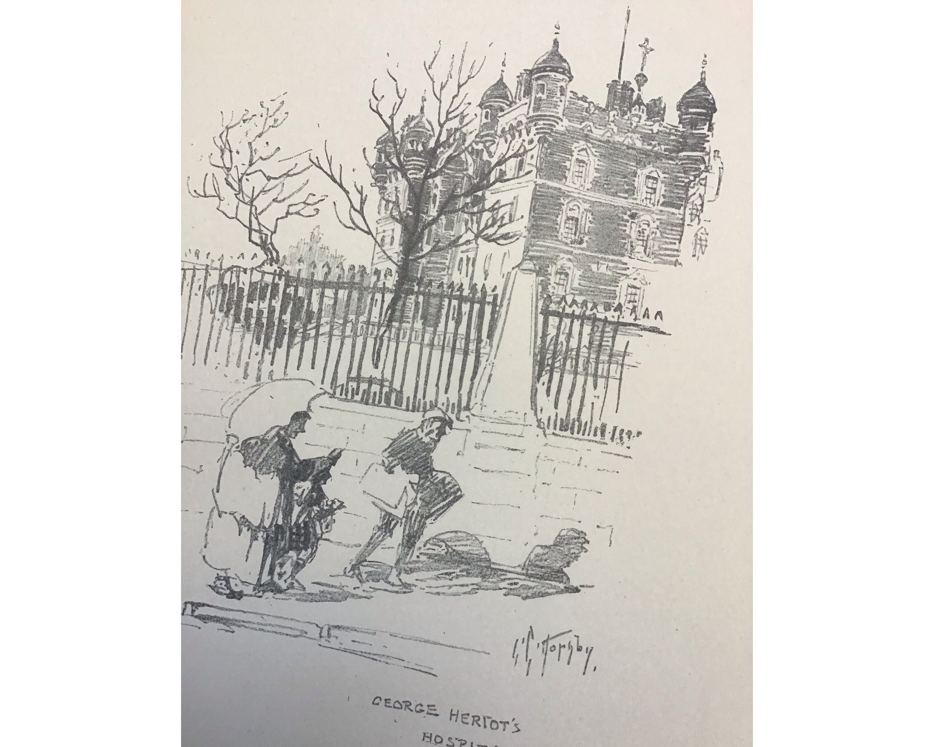 1912 Antique Print George Heriots Hospital Scottish - Etsy