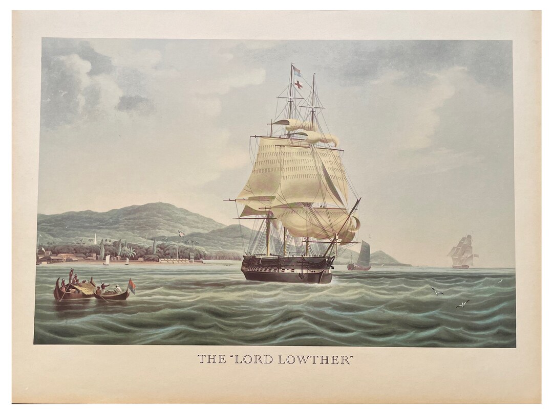 Sailing Ship Print, 1958, the Lord Lowther, Old Print, Vintage Print ...