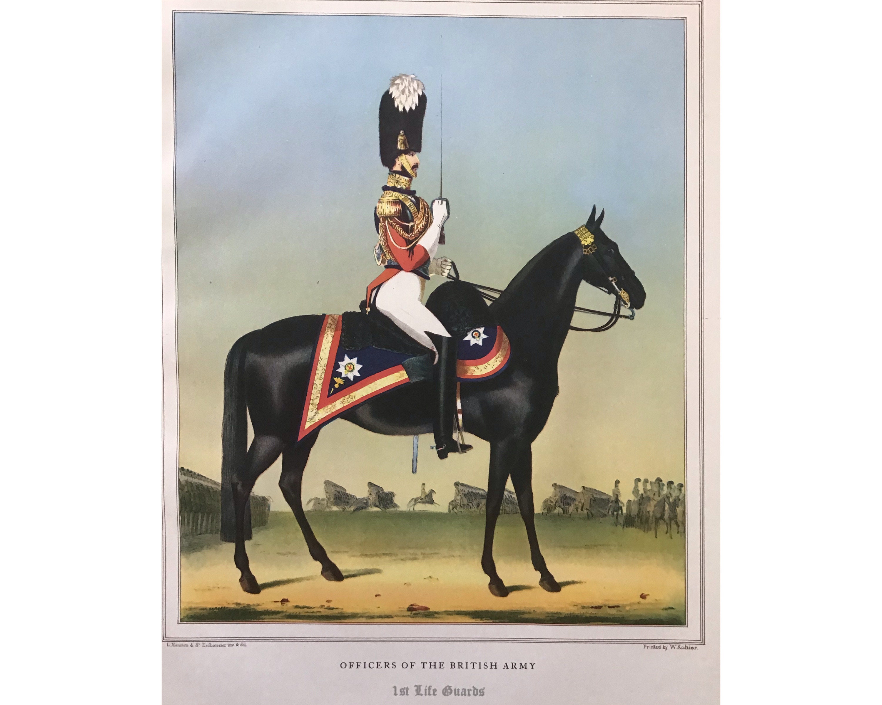 1958 Vintage Prints, Officers of Cavalry Regiments, From a Portfolio of ...
