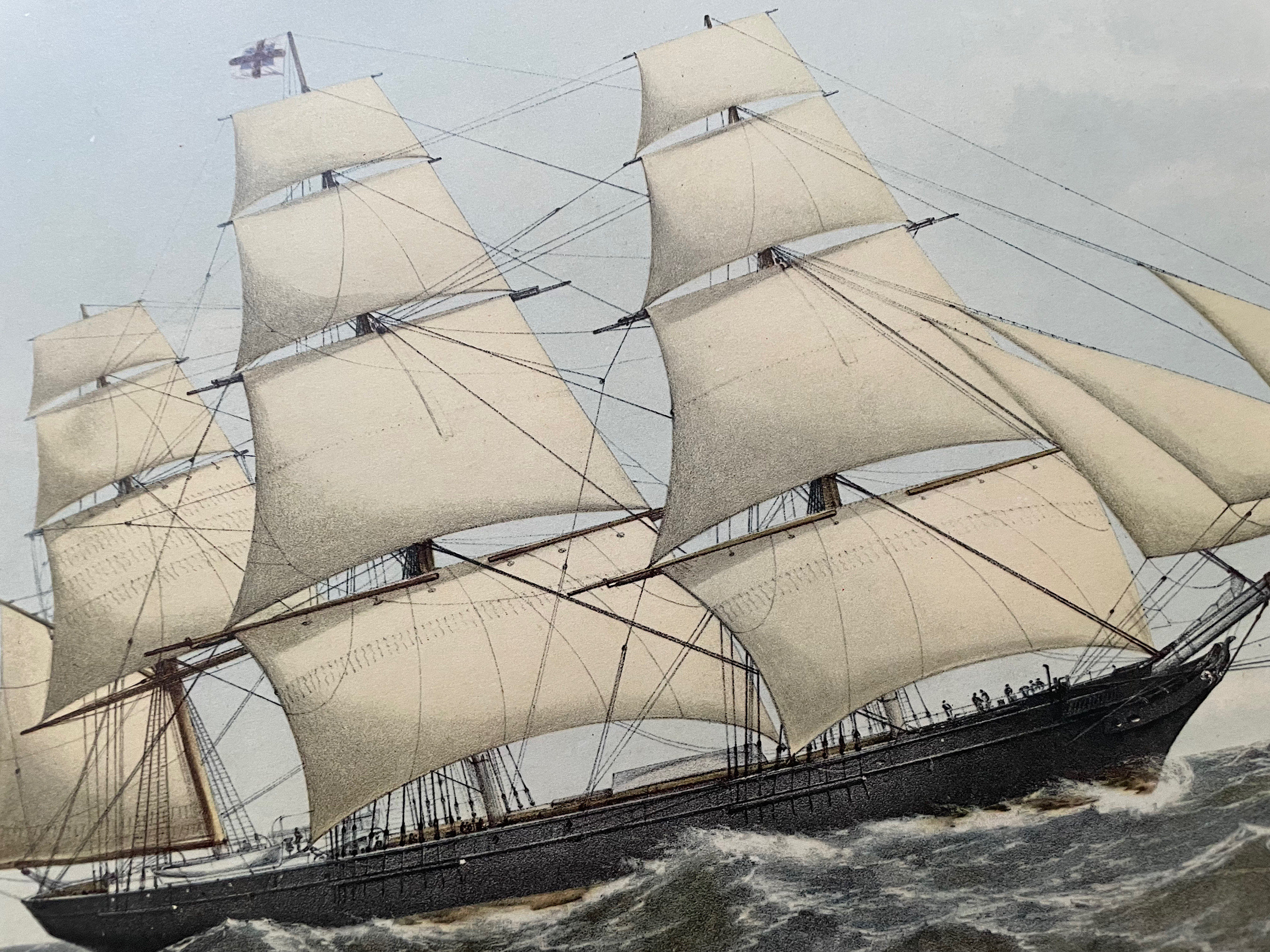 Sailing Ship Print, 1958, Clipper Ship, High Flyer, Old Print, Vintage ...