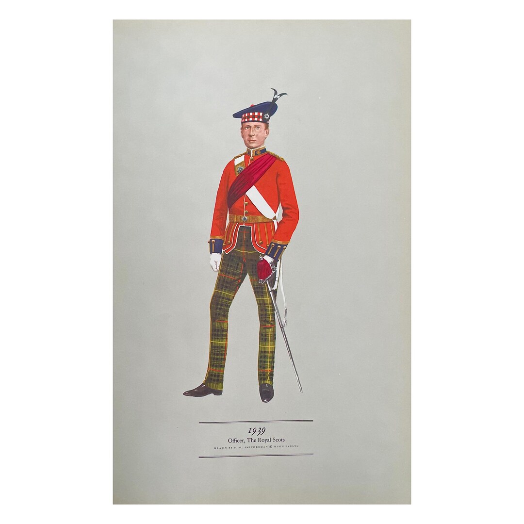 1963 Military Print, Vintage Military, Scottish, Soldier, Army Print ...
