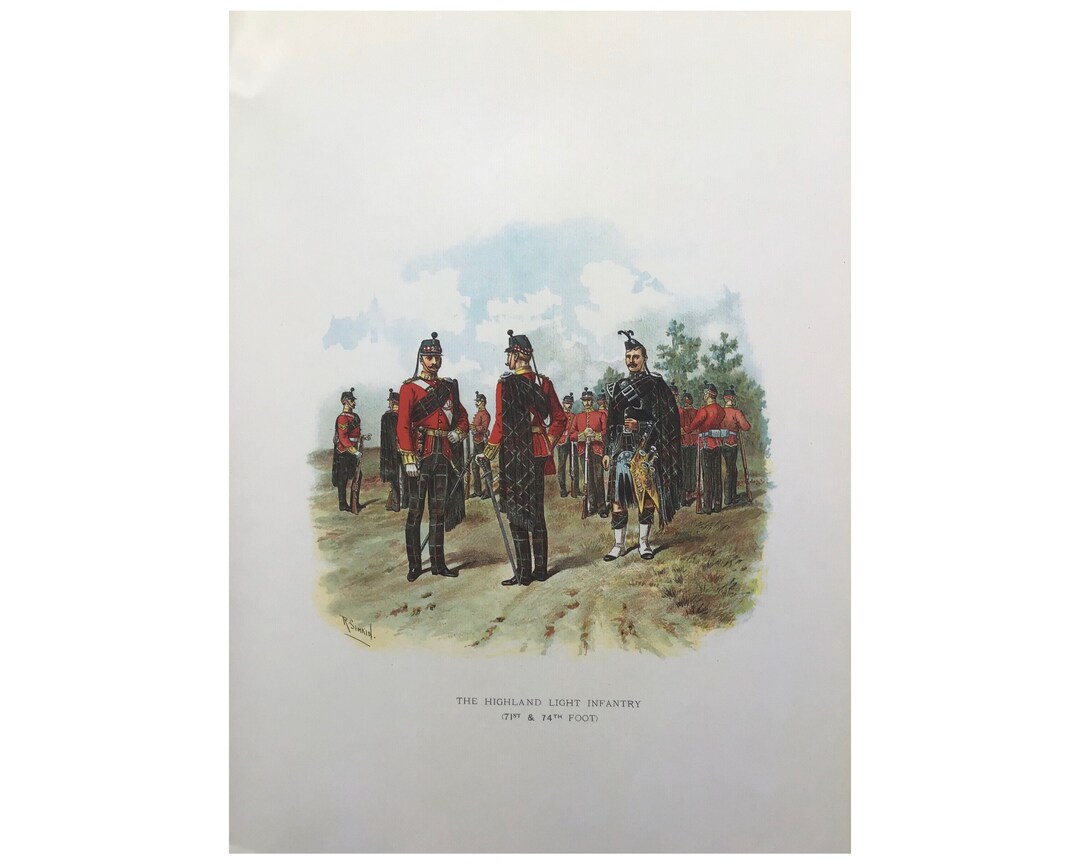 Vintage Print, Scottish Regiments, Highland Light Infantry , 1970 ...
