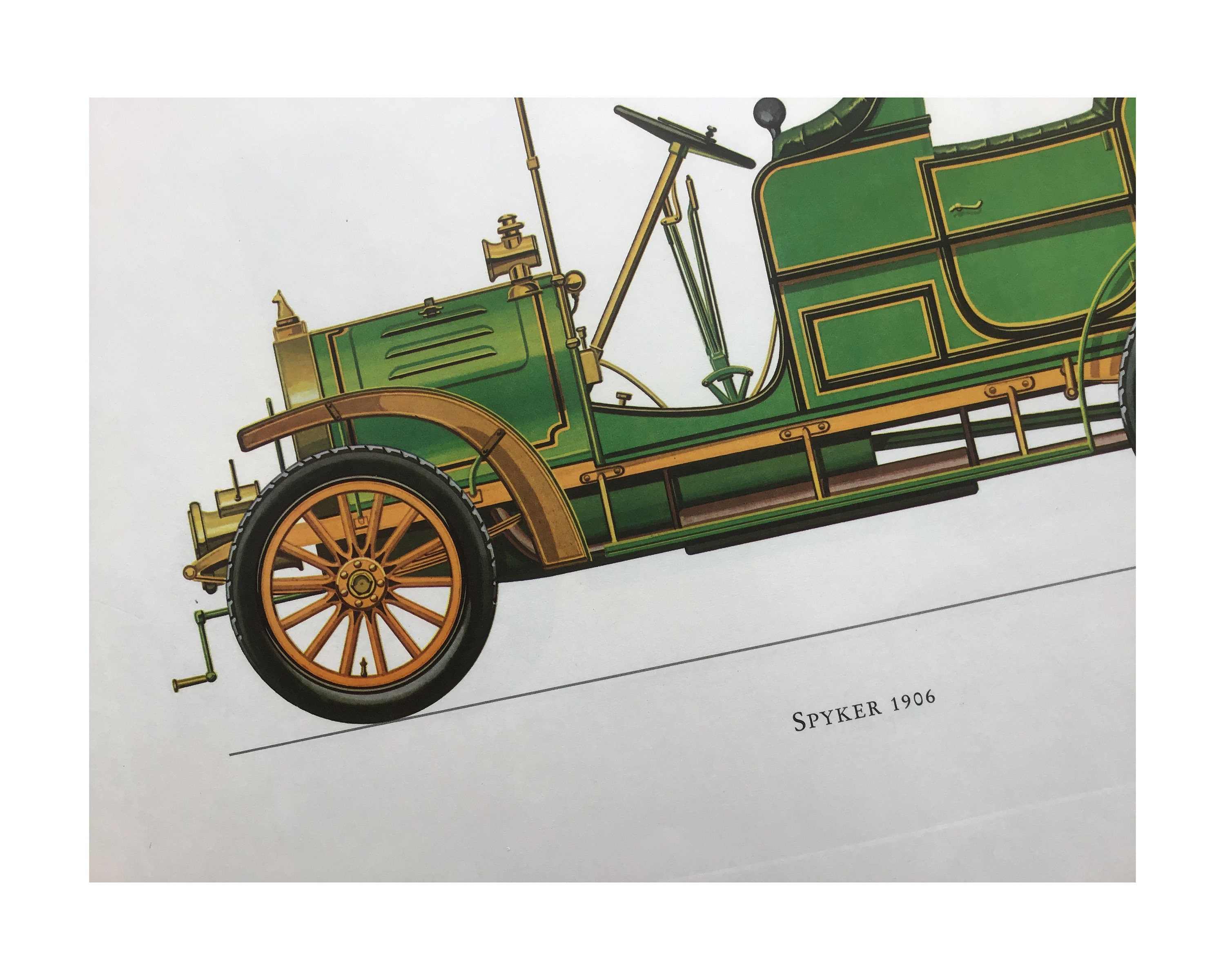 1964 Vintage Car Print, Spyker 1906, Original Vintage Print , Poster ...
