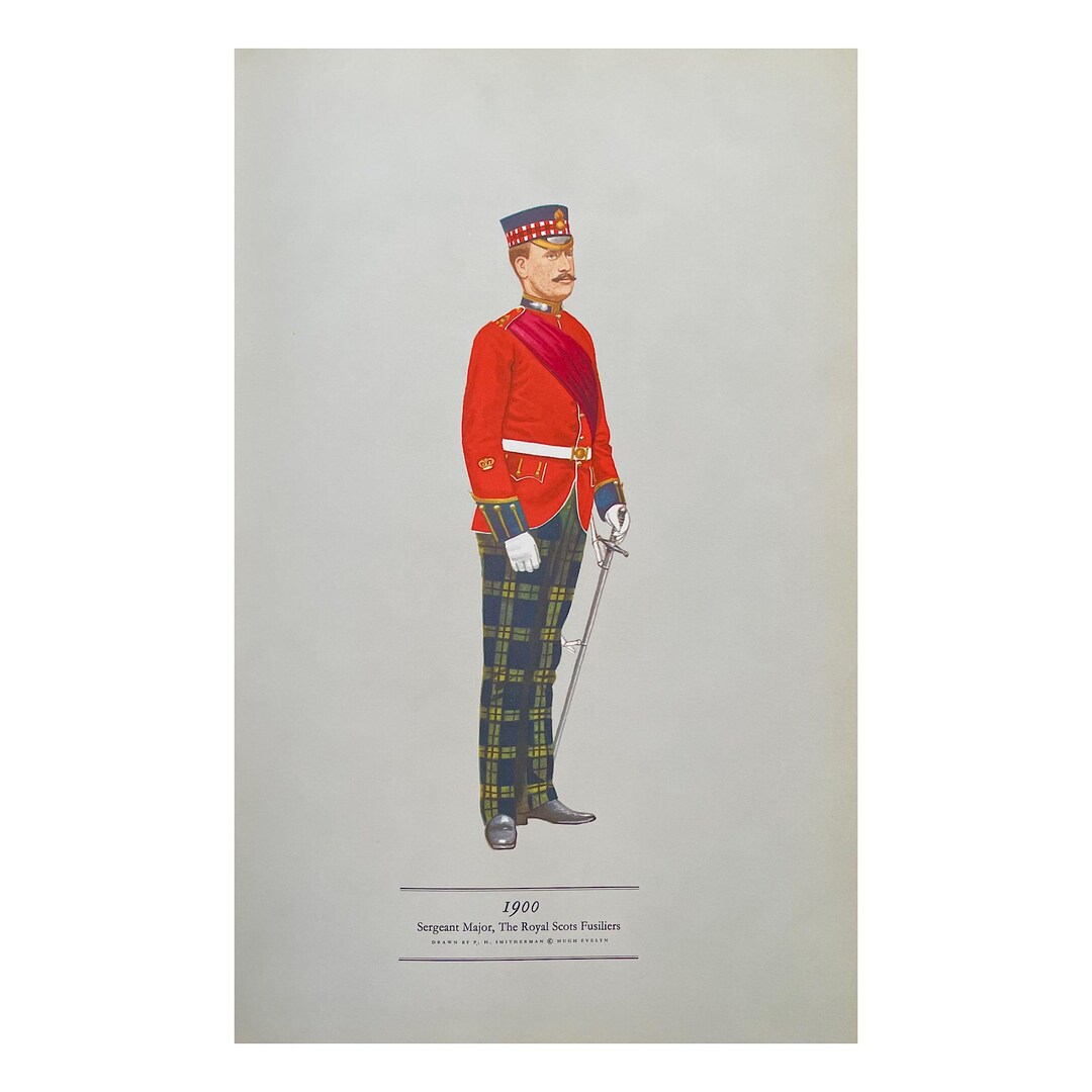 1963 Military Print, Vintage Military, Scottish, Soldier, Army Print ...