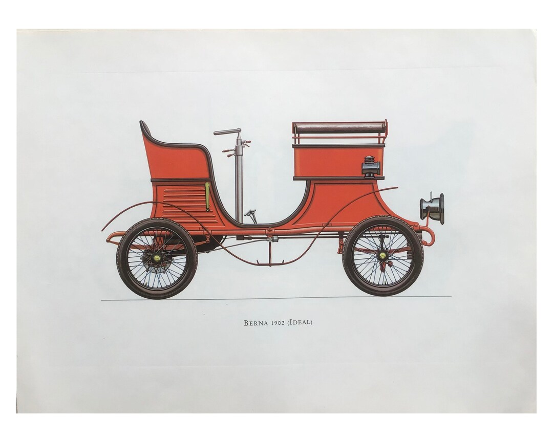 1964 Vintage Car Print, Berna 1902, Original Vintage Print , Poster ...