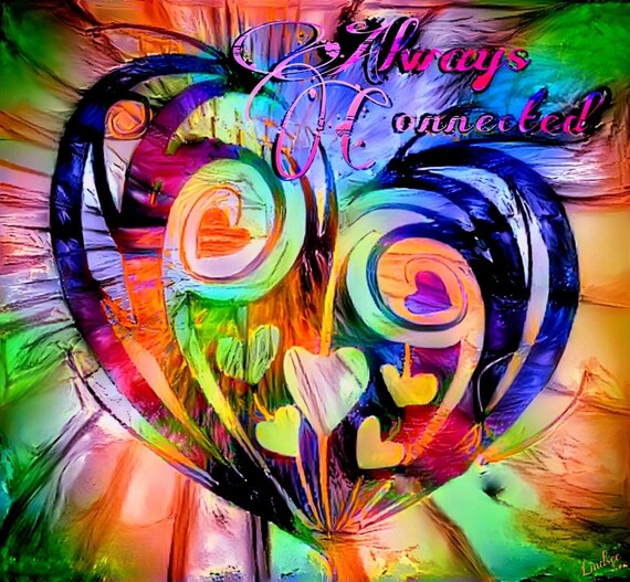 Always Connected Heart Loves Joy Art Canvas Paint Create - Etsy