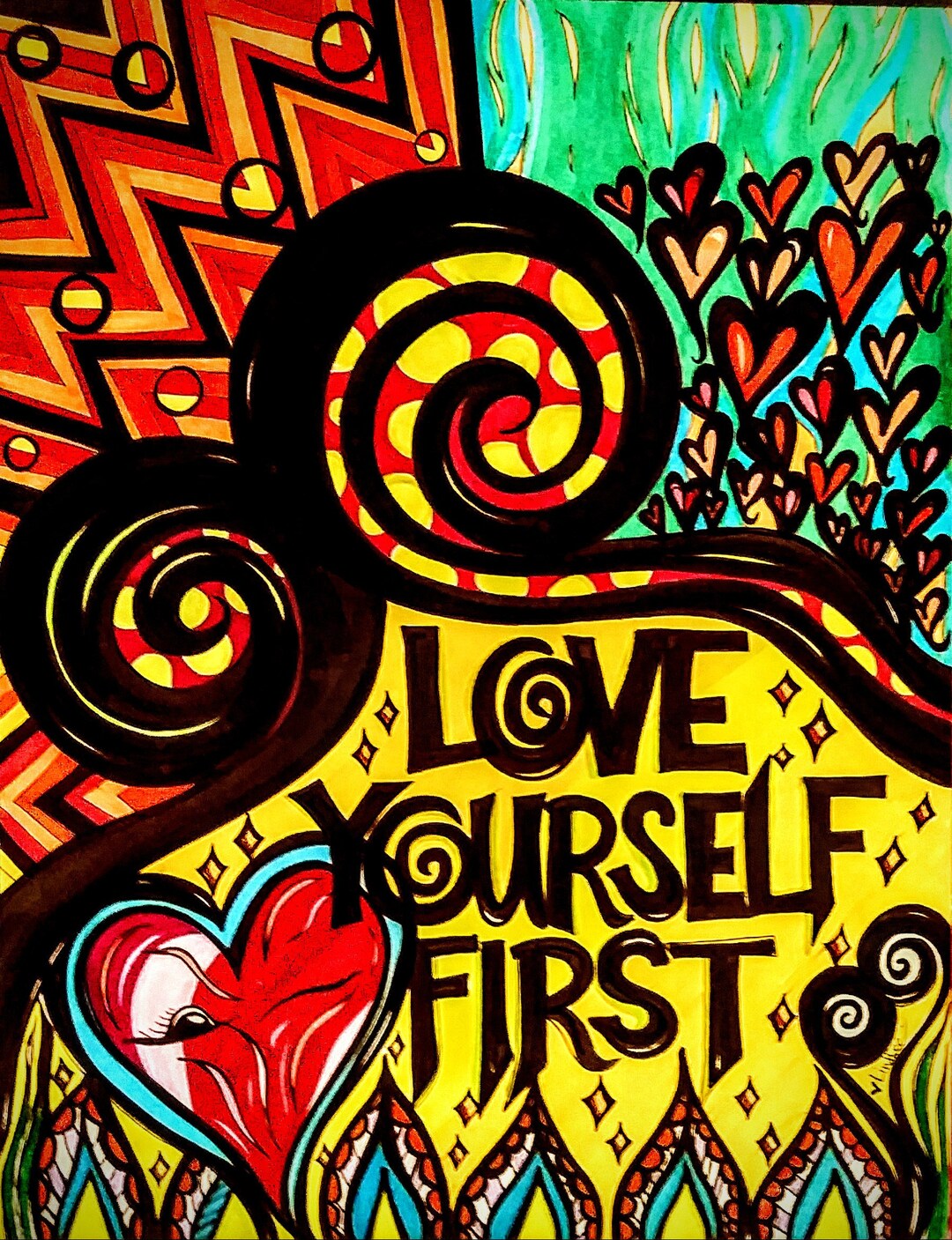 Love Heart Wink Truth Focus Canvas Print Spiritual Inspirational Art ...