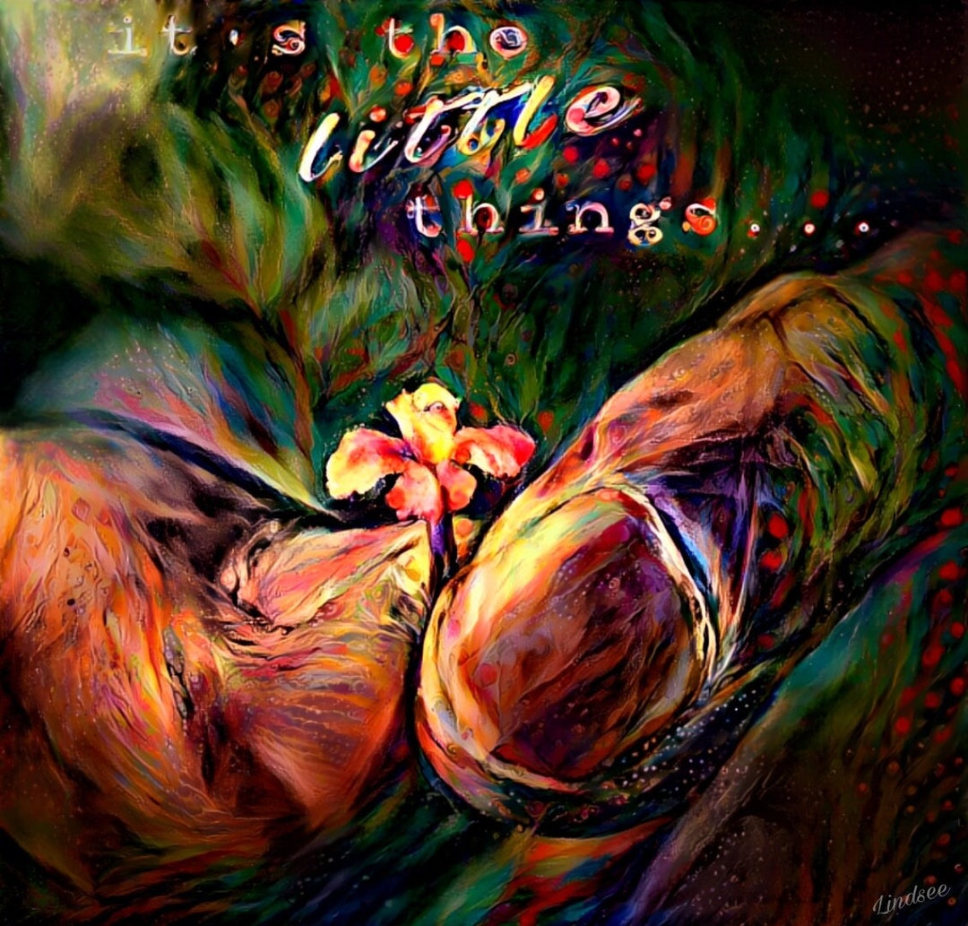 Tiny Flower Hands Little Things Art Canvas Original Creative Paint ...